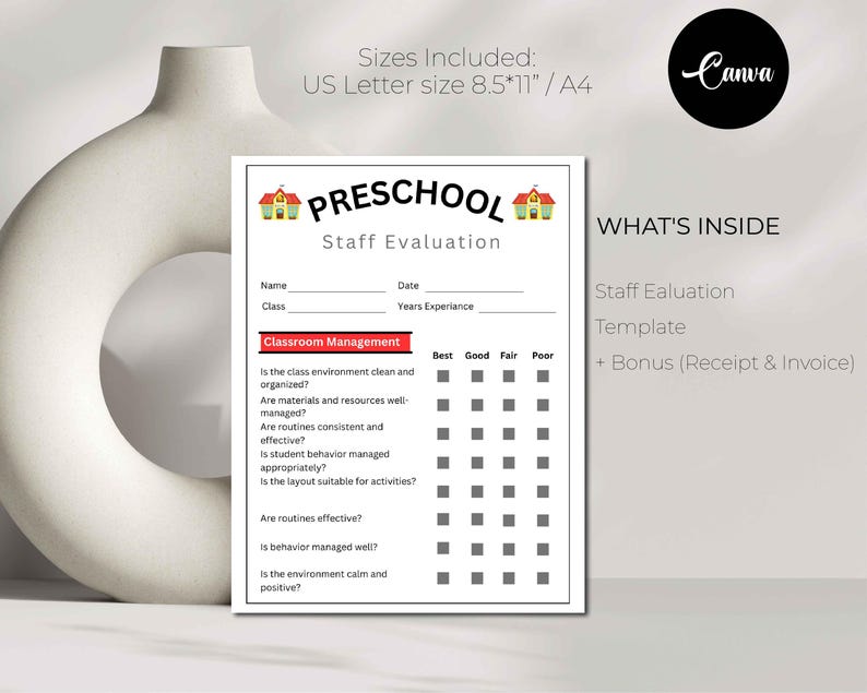 Daycare Staff Evaluation Printable, Printable Employee Self Evaluation ...