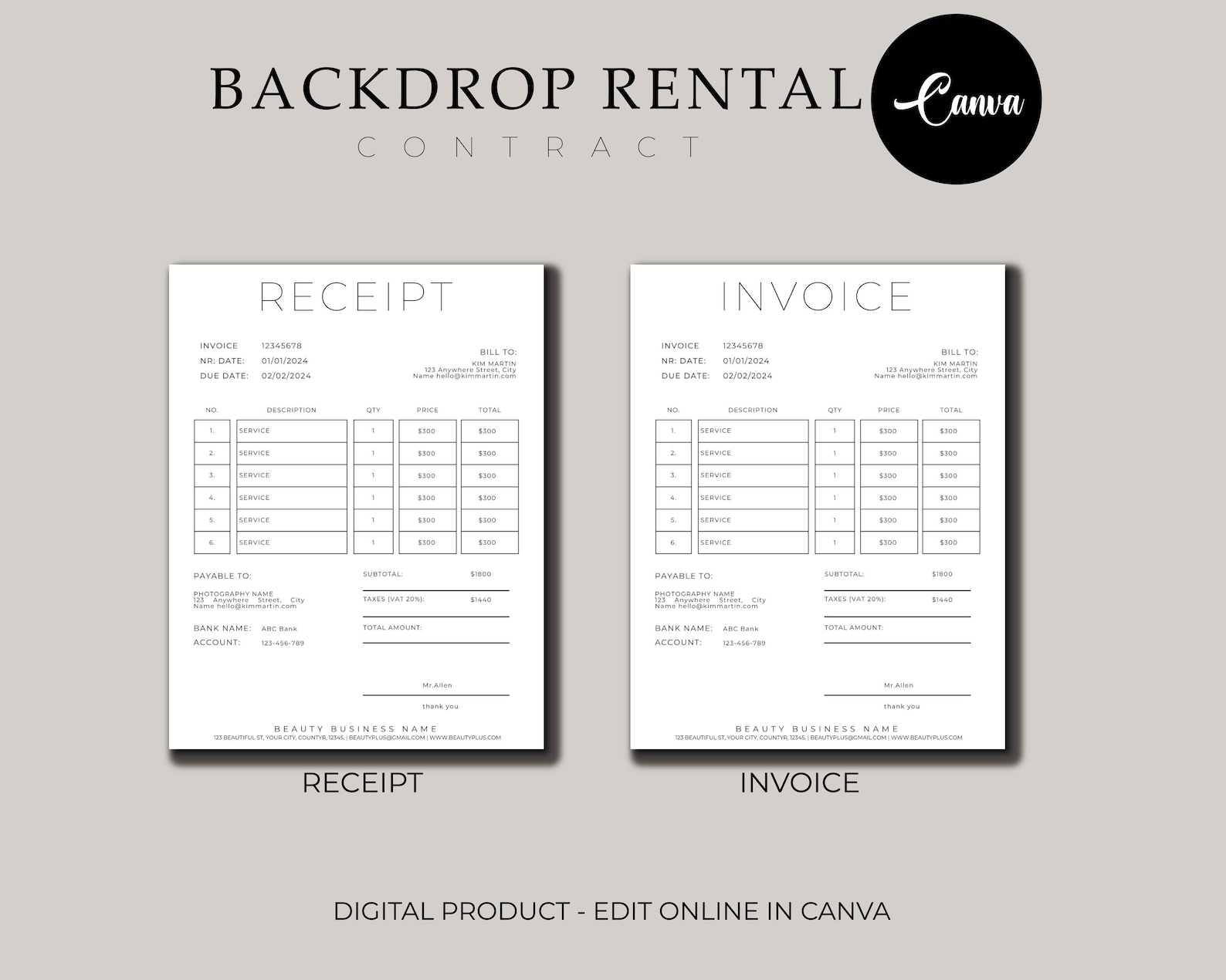 Professional Backdrop Rental Agreement, Backdrop Rental Contract ...