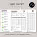 Line Sheet for Wholesale, Seller Shop, Price List Template, Editable ...