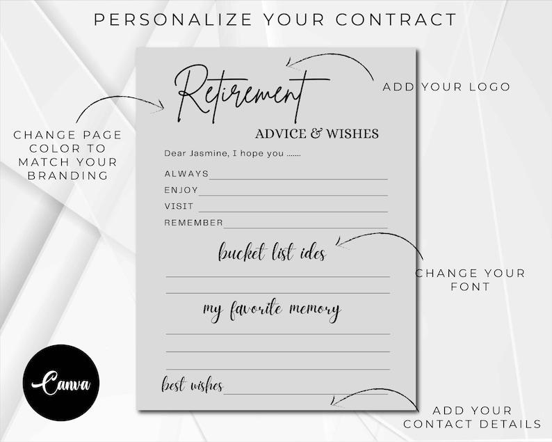 Retirement Advice and Wishes Card, Printable Modern Retiree Party Game ...