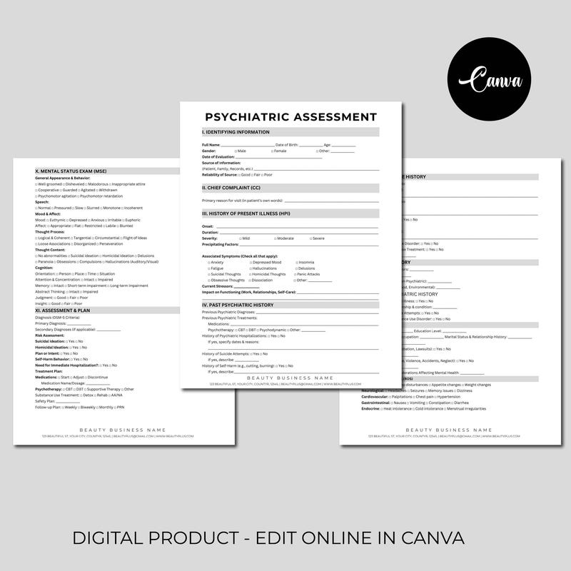 Medical Templates Psychiatry - Etsy UK