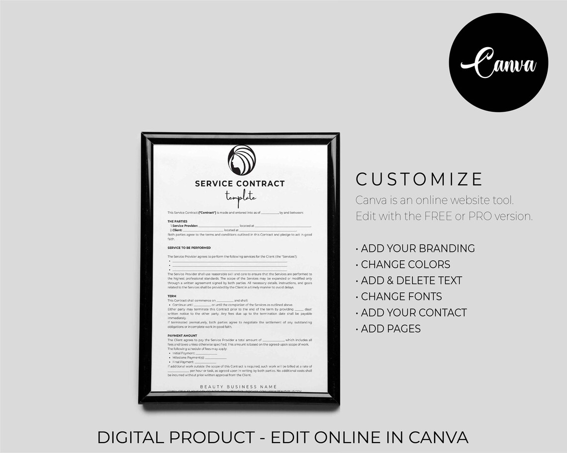Editable Service Contract Templates, Services Contract Agreement ...