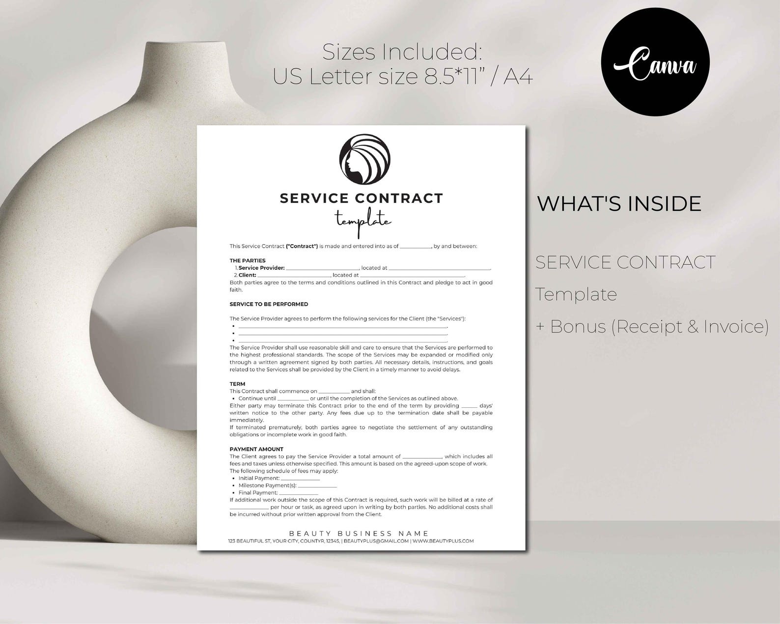 Editable Service Contract Templates, Services Contract Agreement ...
