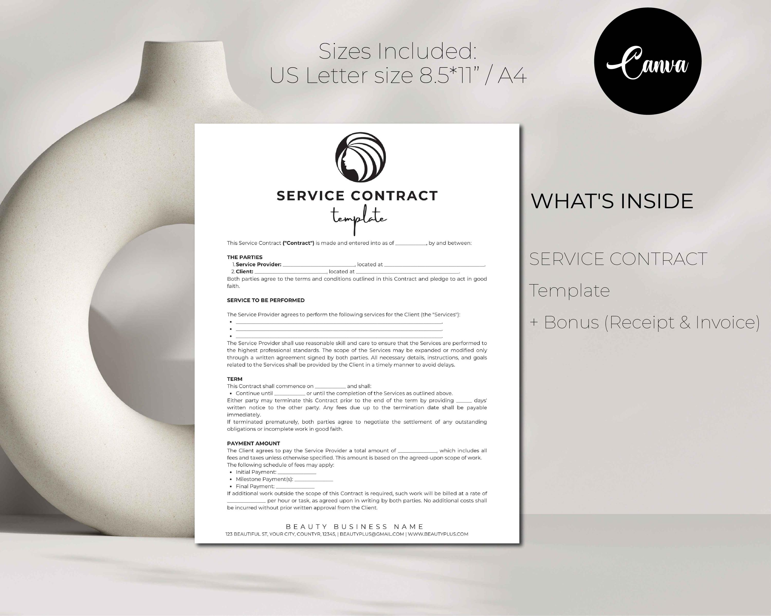 Editable Service Contract Templates, Services Contract Agreement ...