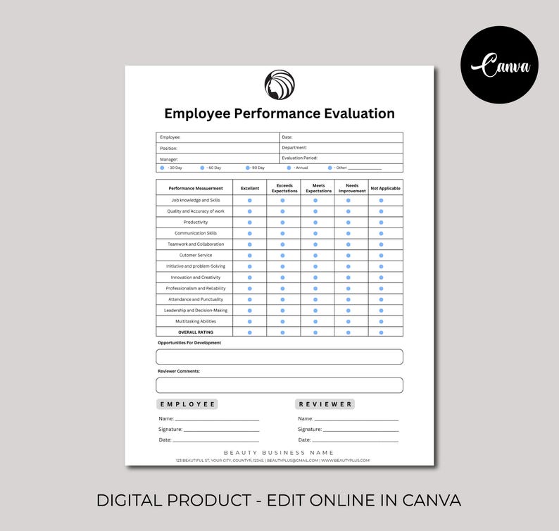 Employee Performance Evaluation, Employee Assessment, Employee ...