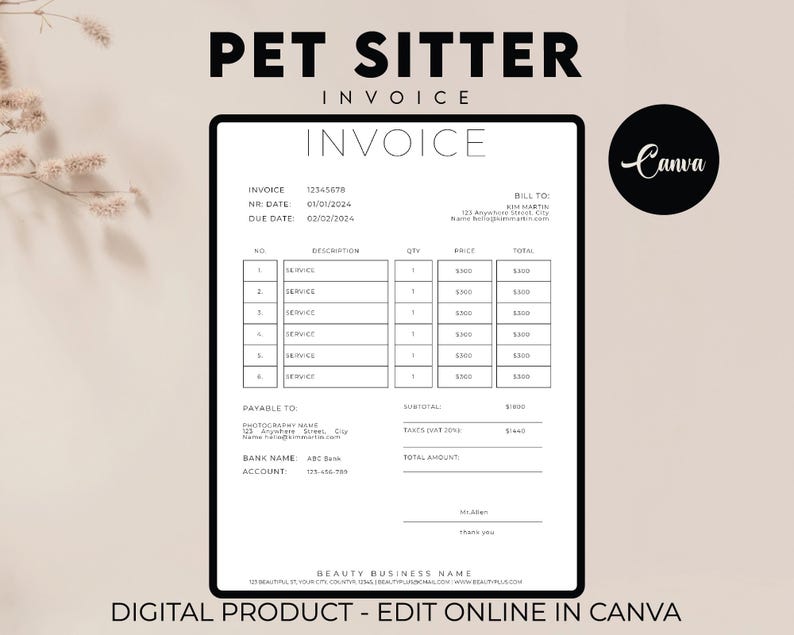 Pet Sitter Instructions, Pet Sitter Notes, Pet Sitter Information ...