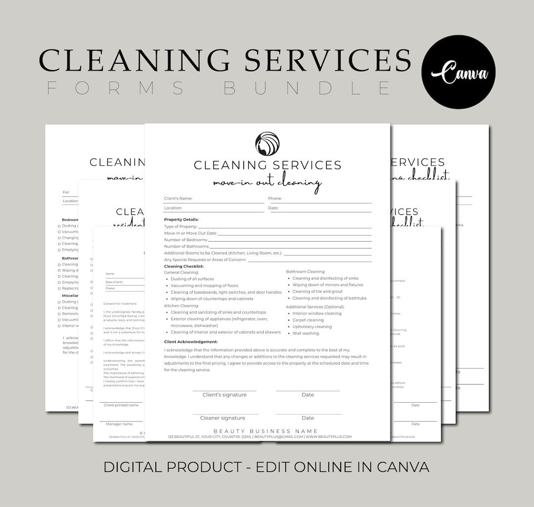Cleaning Business Document Bundle, Editable Cleaning Service Agreement ...
