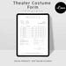 Printable Theatre Costume Measurement Form, Body Size Chart Printable ...