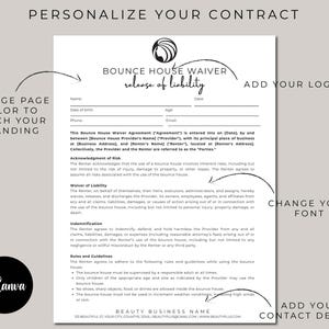 Bounce House Waiver Forms, Editable and Printable, Release of Liability ...