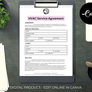 Editable HVAC Service Agreement, Hvac Templates, Hvac Contracts, Hvac ...