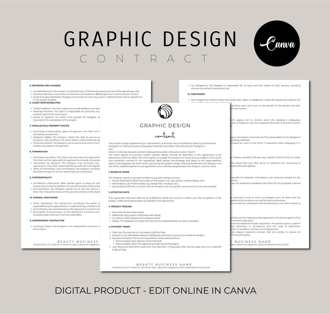 Graphic Design Contract, Design Services Forms, Contract for Graphic ...