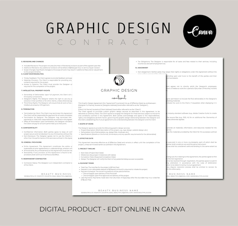 Graphic Design Contract, Design Services Forms, Contract for Graphic ...