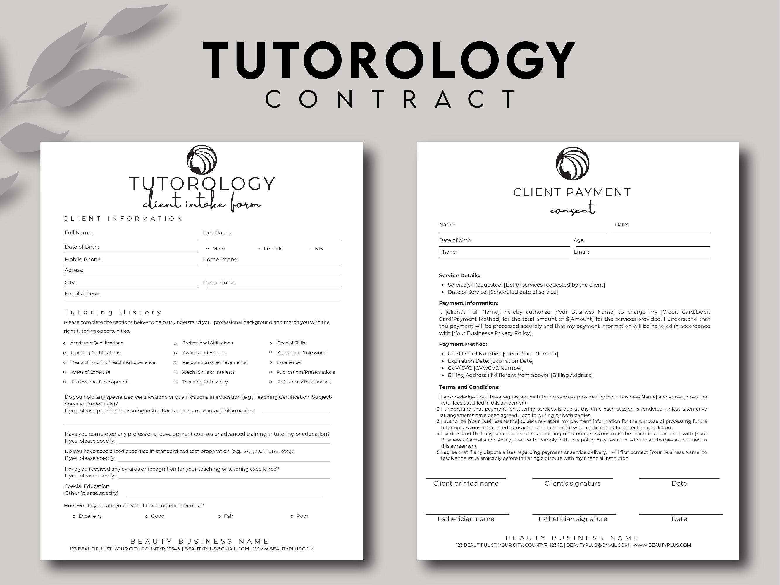 Tutoring Contract, Tutoring Services Agreement Template, Tutor Business ...