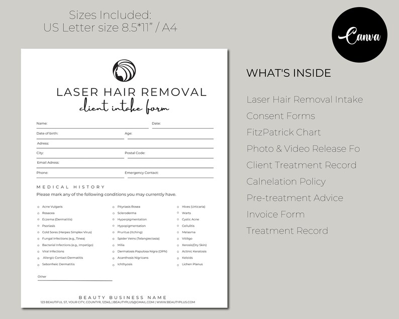 Laser Hair Removal Consent Forms - Laser Hair Reduction Intake ...