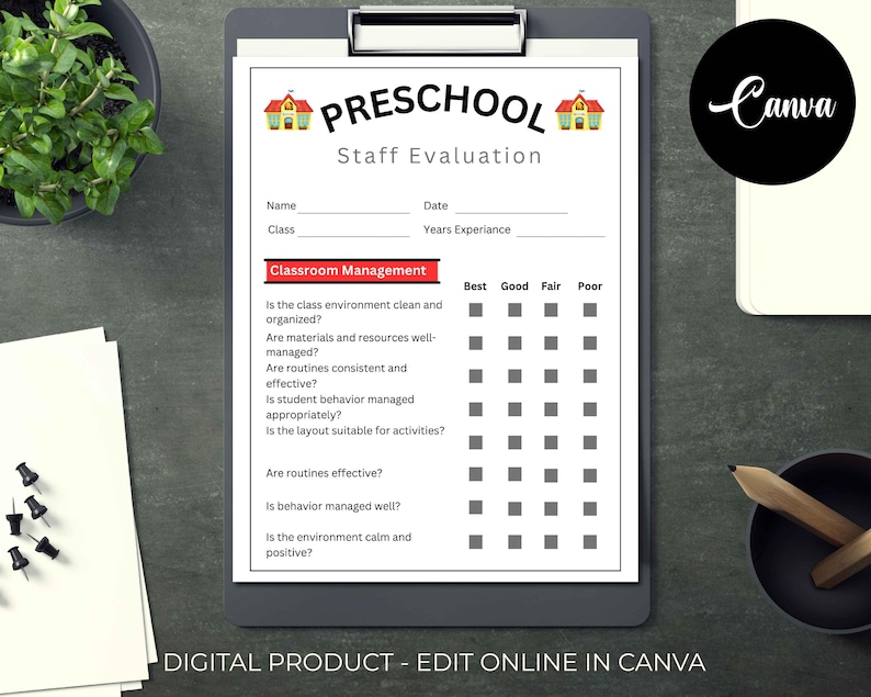 Daycare Staff Evaluation Printable, Printable Employee Self Evaluation ...