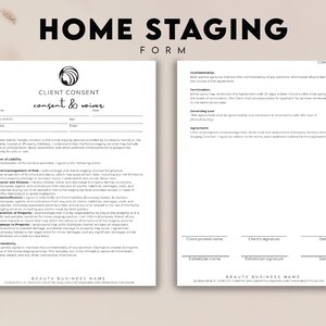 Home Staging Contract, Home Stagers Client Intake Form, Property ...