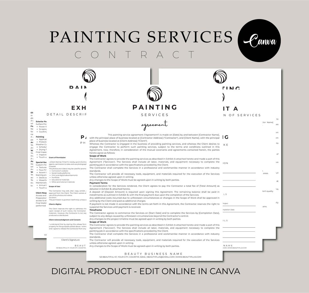 Professional Painting Contract Agreement, Residential Painting Service ...