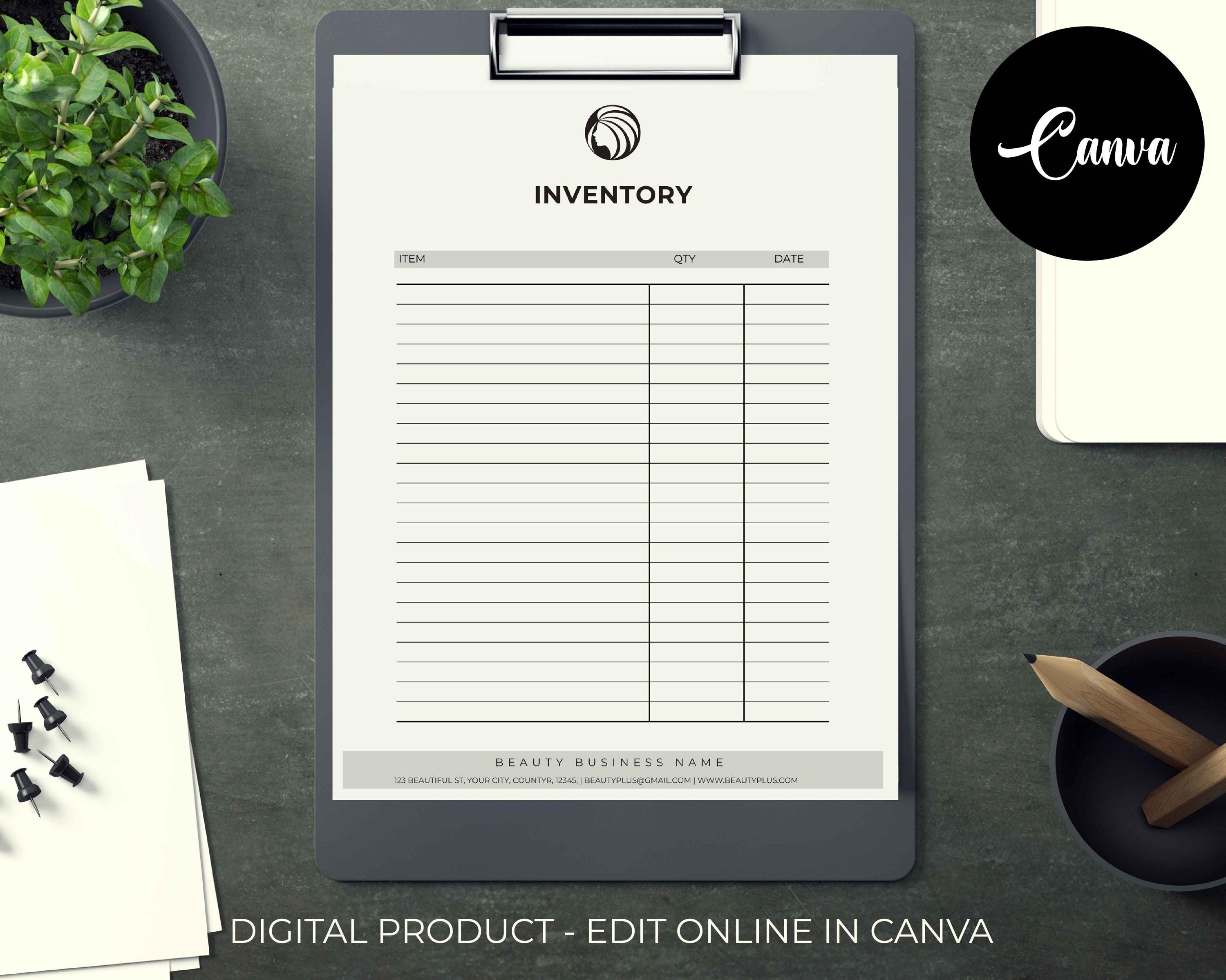 Printable Inventory Tracker Planner Page, Inventory Organizer ...