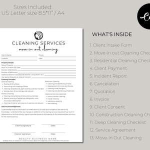 Cleaning Business Document Bundle, Editable Cleaning Service Agreement ...