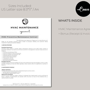 Editable HVAC Service Agreement, HVAC Service Agreement Forms, Service ...