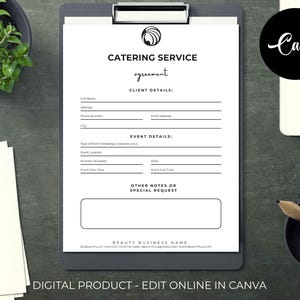 Editable Catering Contract Template, Catering Business Contract PDF ...