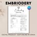 Embroidery Order Form Template, Custom Embroidery Order Form ...