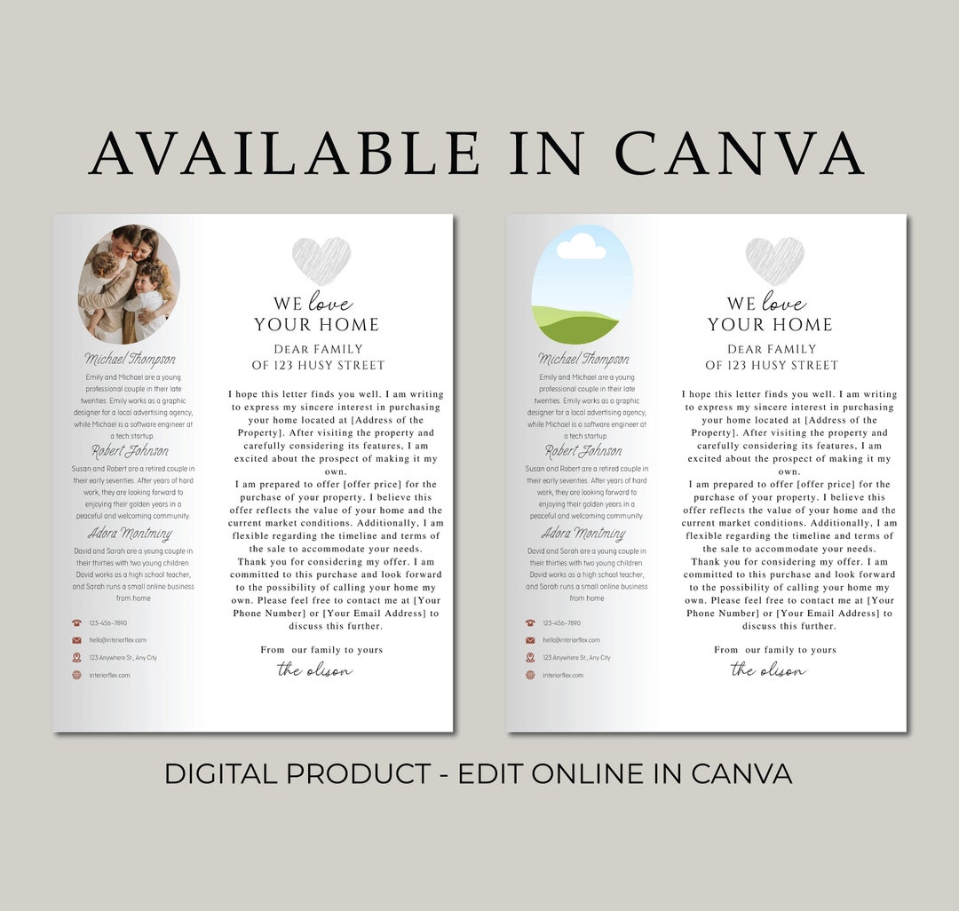 Letter to Seller Template Canva, Minimalistic Letter to Seller House ...