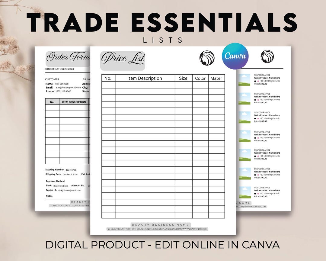 Editable Line Sheet for Wholesale, Wholesale Catalogue, Price List ...
