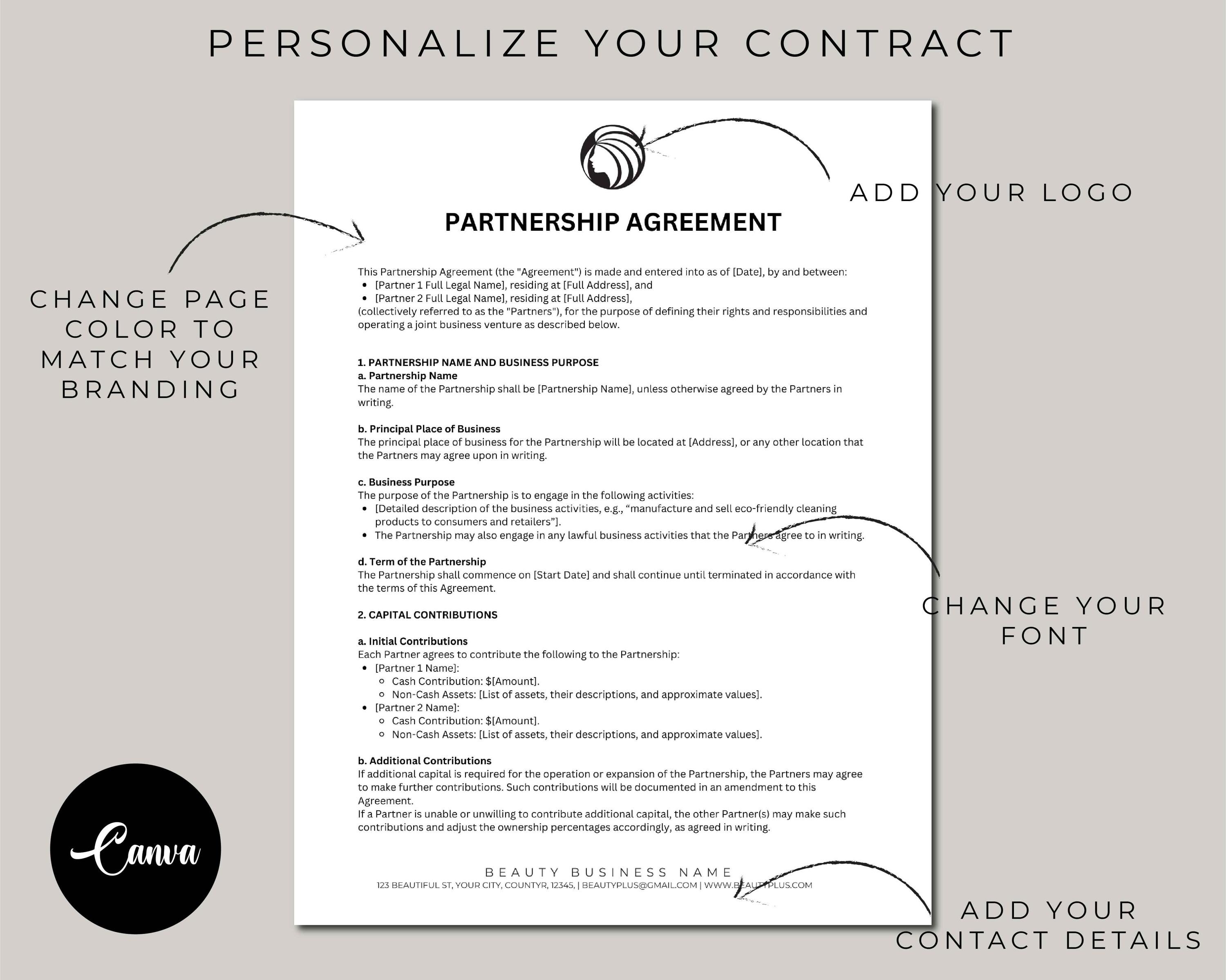 Partnership Agreement Template, Partnership Agreement Samples ...