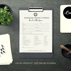 Dermaplaning Forms, Editable Esthetician Templates, Dermaplaning ...