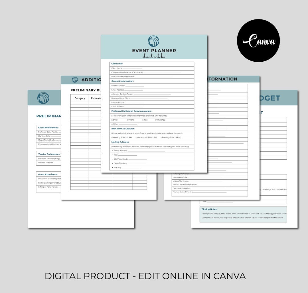 Event Planner Questionnaire, Event Questionnaire, Event Client Contract ...