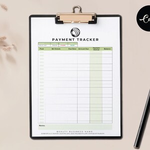 Payment Tracker Canva Template, Client Fee Payment Tracker, Printable ...