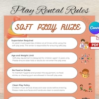 Soft Play Rules Sign, Soft Play Equipment, Rental, Toddler Foam Soft ...