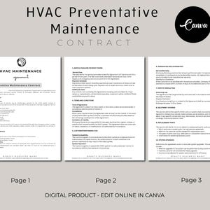 Editable HVAC Service Agreement, HVAC Service Agreement Forms, Service ...