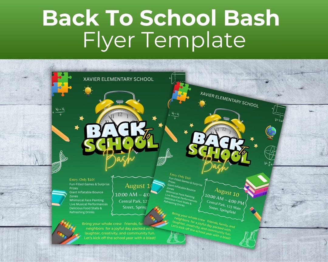 Back to School Bash Party Flyer, Back to School Bash Flyer, End of ...