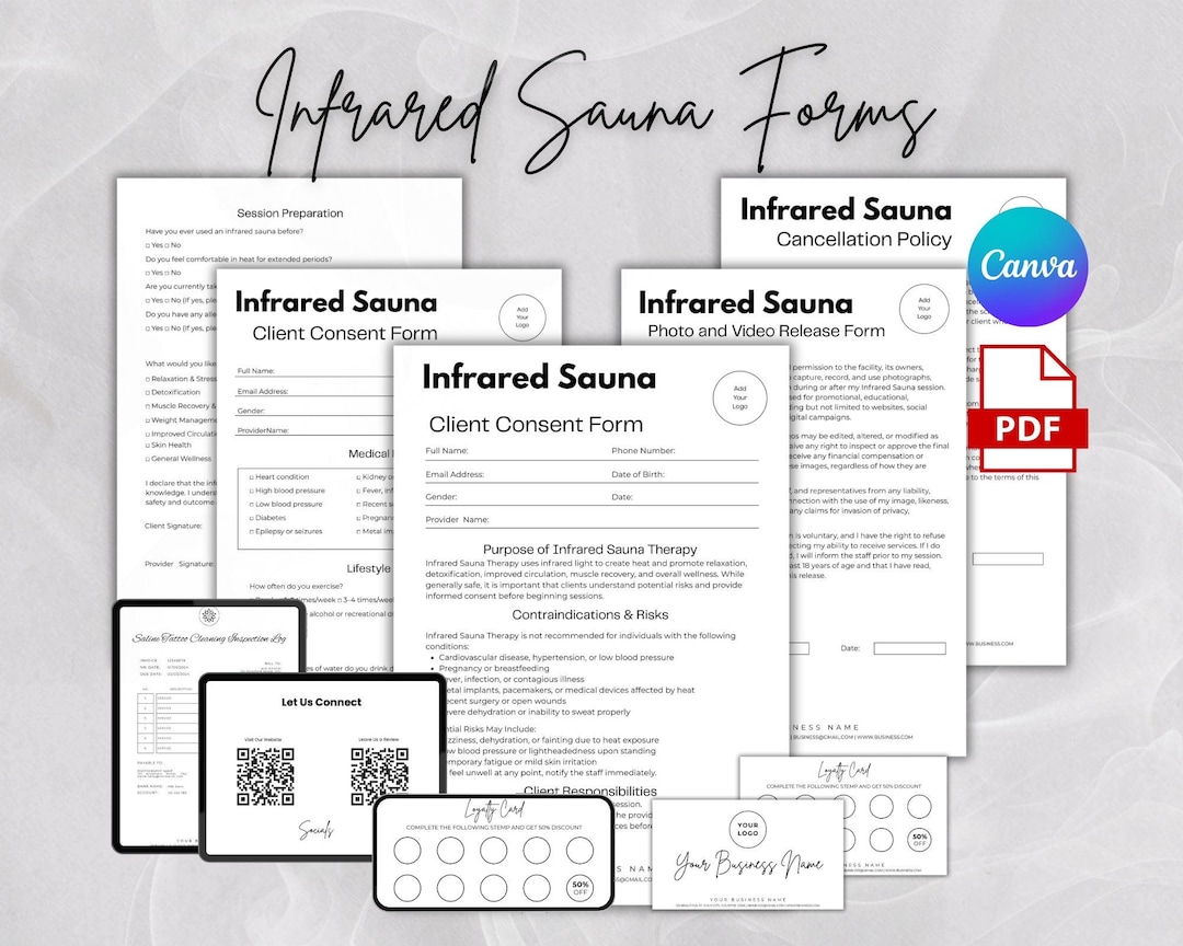 Infrared Sauna Consent Forms, Infrared Sauna Form, Detox Sauna Intake ...