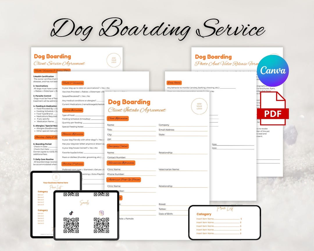 Dog Boarding Service Contract Template, Dog Boarding Liability Waiver ...