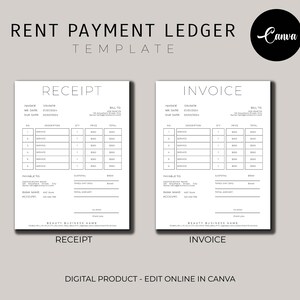Editable Rent Payment Ledger Template, Canva Rent Payment Tracker ...