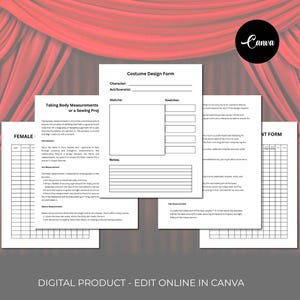 Printable Theatre Costume Measurement Form, Body Size Chart Printable ...