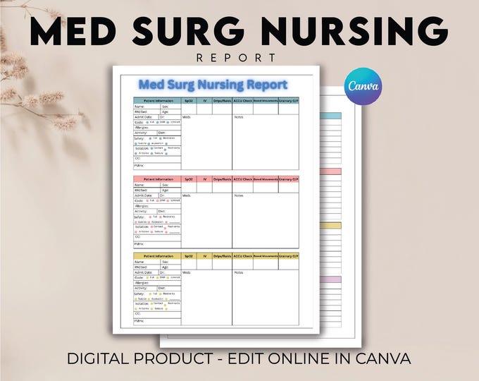 Nurse Report Sheet Version 2 - Etsy Canada