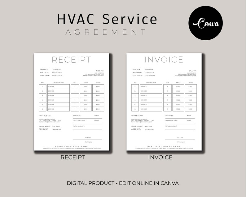 Editable HVAC Service Agreement, Hvac Templates, Hvac Contracts, Hvac ...