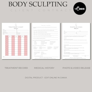 Body Sculpting Intake Forms, Esthetician Templates, Body Contouring ...