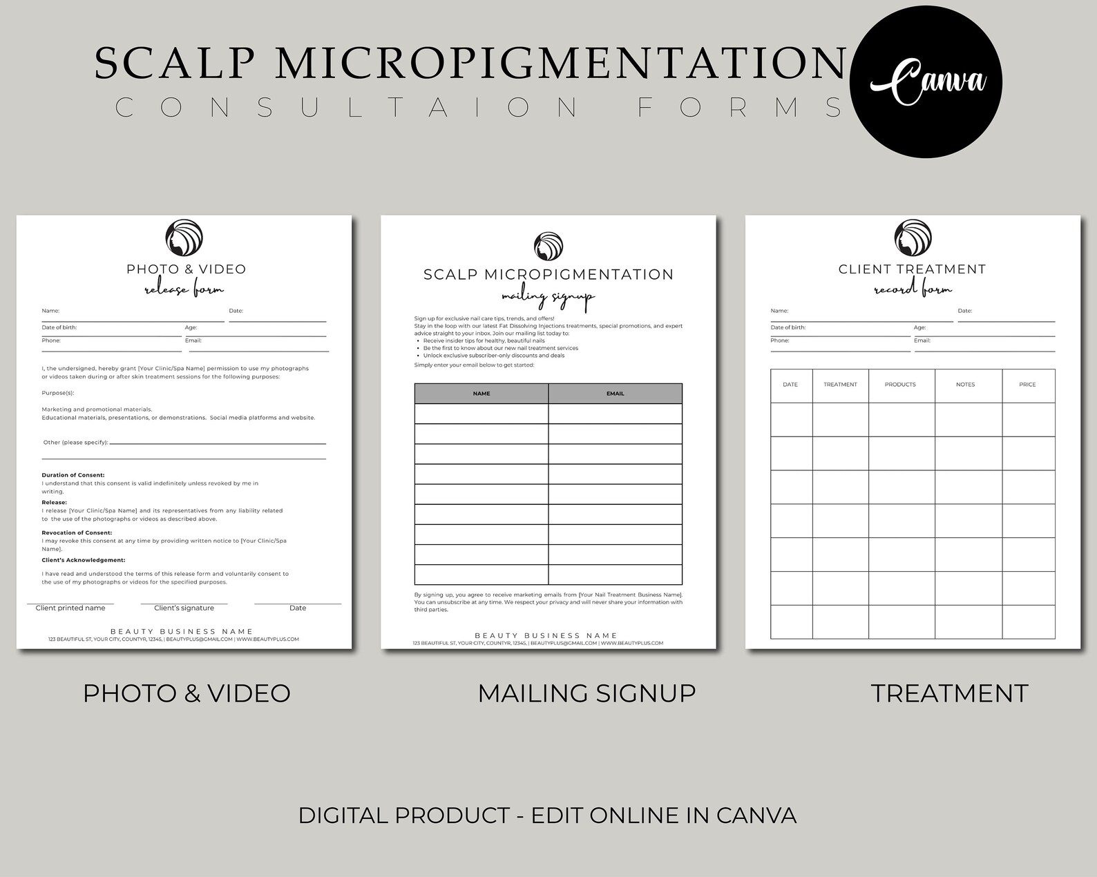 Scalp Micropigmentation Consent Form Template, PMU Consent Form ...