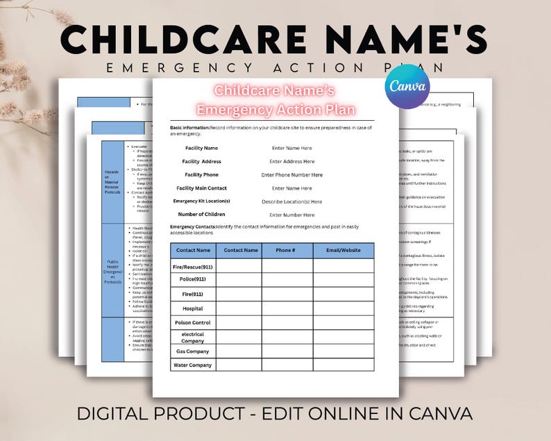 Daycare Emergency Plan, Emergency Plan Evacuation, Emergency ...