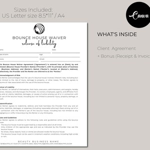 Bounce House Waiver Forms, Editable and Printable, Release of Liability ...