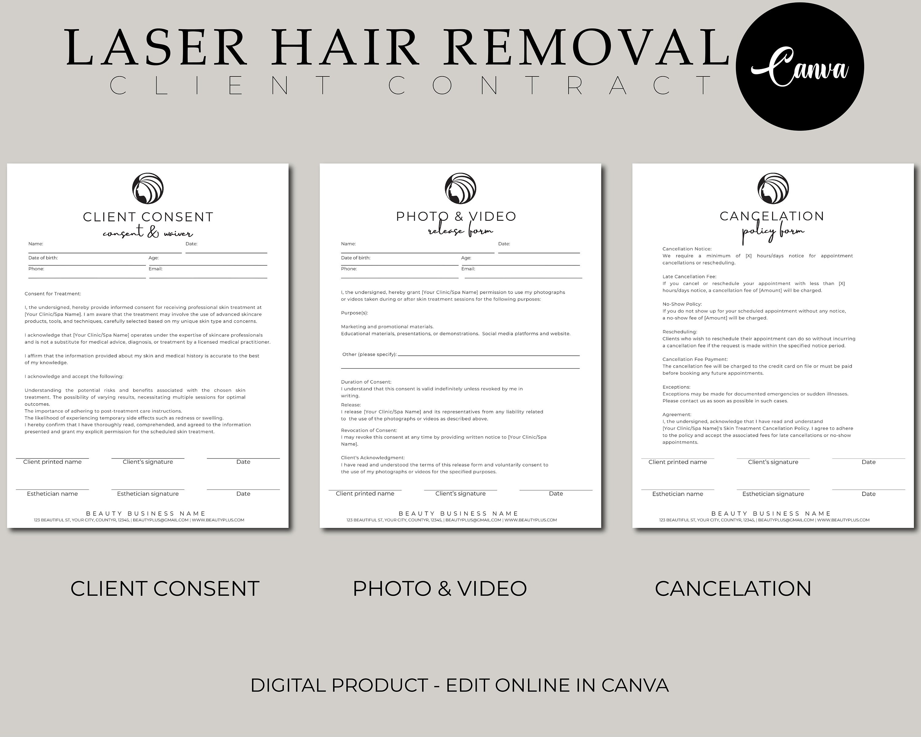 Laser Hair Removal Consent Forms - Laser Hair Reduction Intake ...
