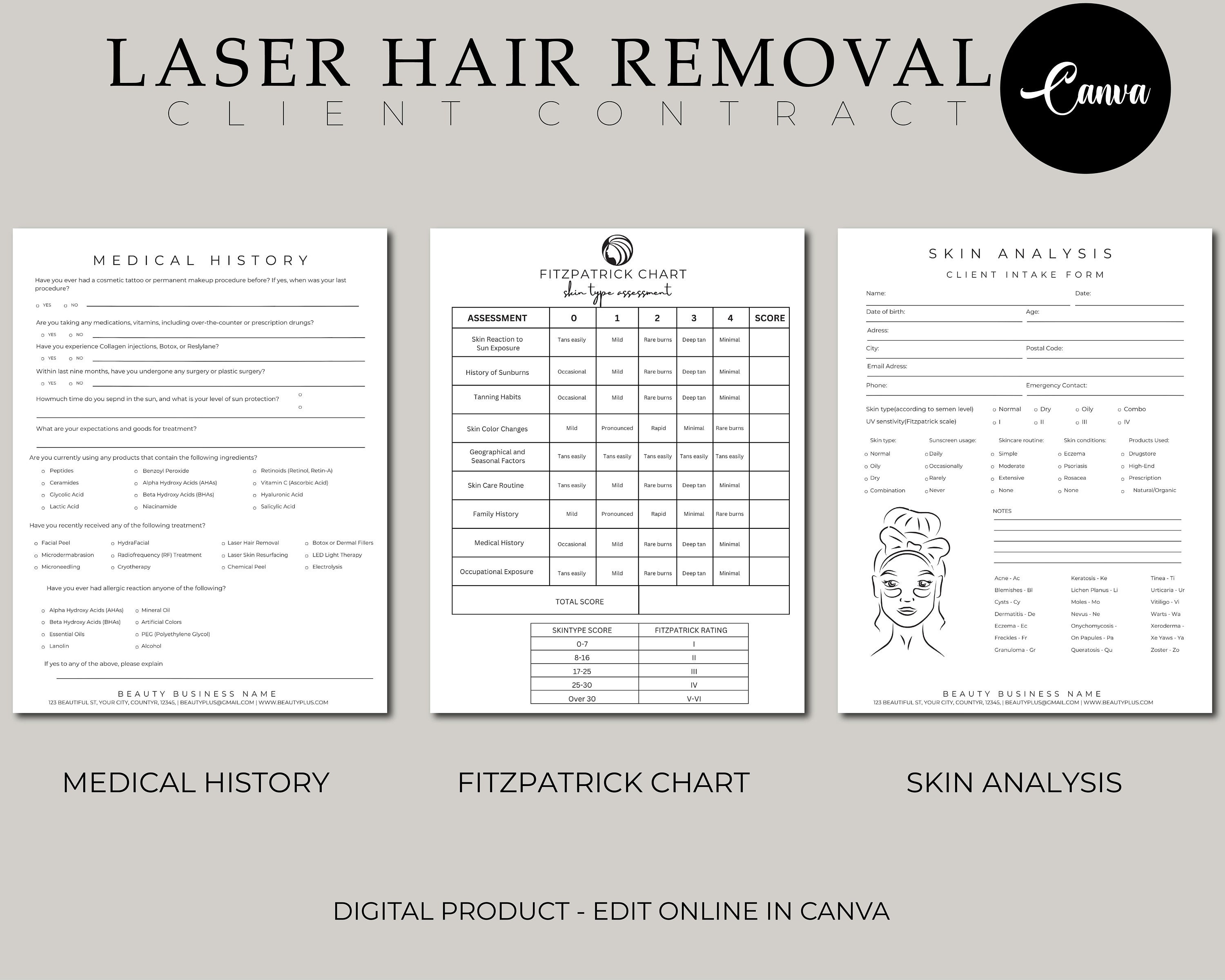 Laser Hair Removal Consent Forms - Laser Hair Reduction Intake ...