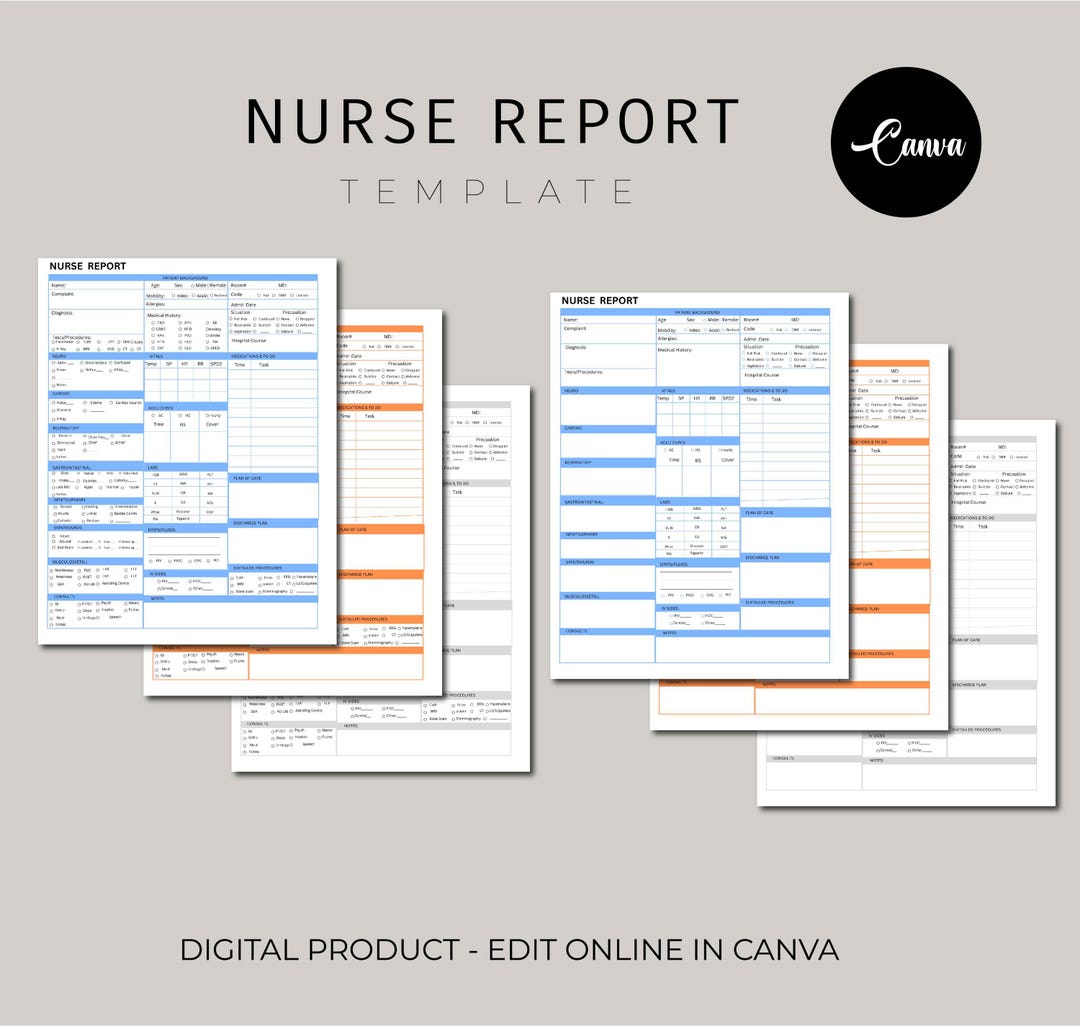 Editable Nurse Brain Med Surg, Sheet Stepdown Report, Brain Sheet, ICU ...