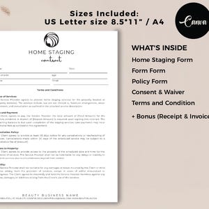 Home Staging Contract, Home Stagers Client Intake Form, Property ...