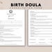 Doula Client Intake Forms Bundle, Birth Doula Contract Forms ...